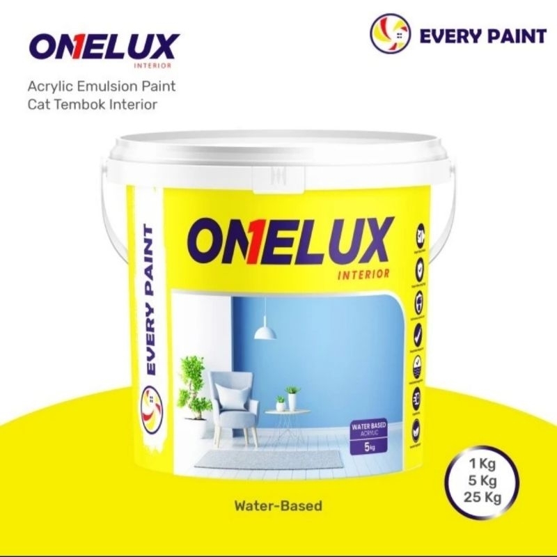 Jual Cat Tembok OneLux Interior 5Kg - 25 Kg | Shopee Indonesia