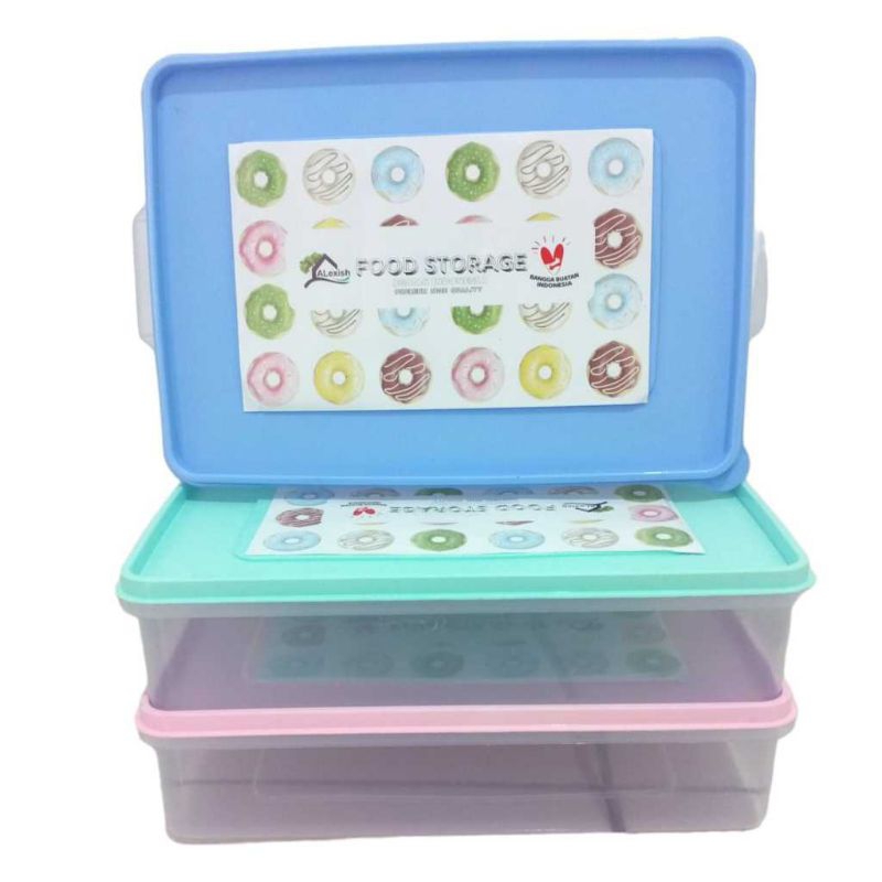 Jual Kotak Donat Tempat donat box plastik , Bening, Tebal dan bisa ...