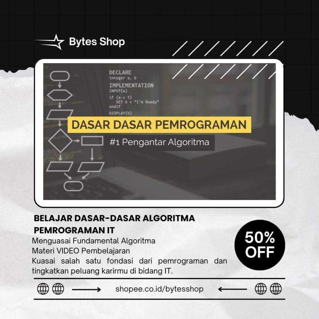 Jual BELAJAR DASAR-DASAR ALGORITMA PEMROGRAMAN IT - Materi Video ...