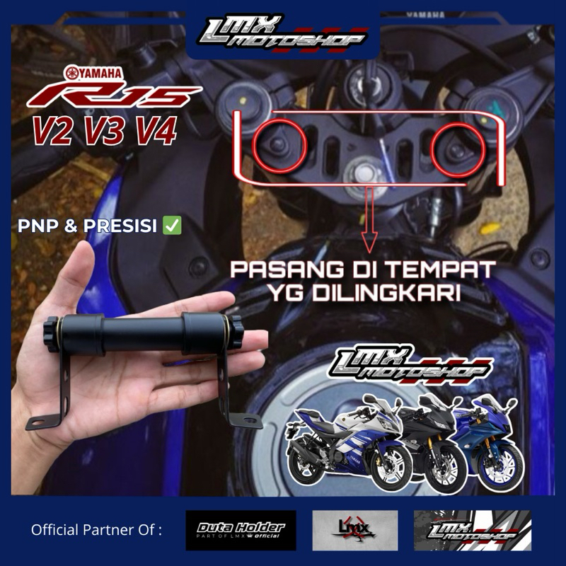 Jual MOTOBAR BRACKET Phone Holder YAMAHA R15 V2 V3 V4 PNP Pemasangan ...