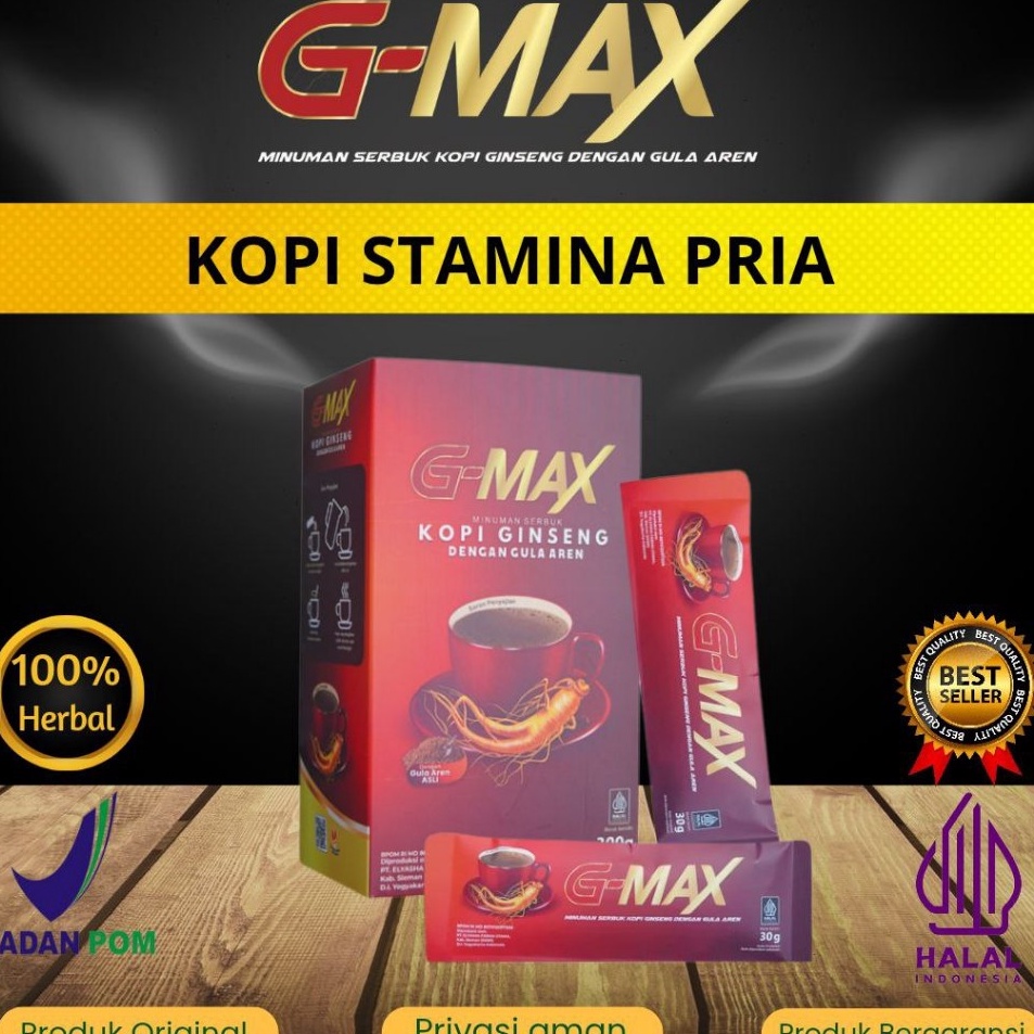 Jual GMAX Kopi Ginseng dengan Gulai Aren Bikin Kuat Tahan Lama Semalaman 1 Box 1 Sachet Tanpa ...