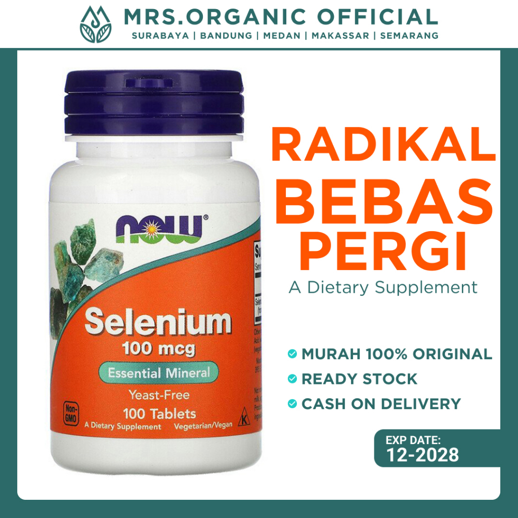 Jual Vitamin Suplemen NOW Foods Selenium 100 mcg 100 Tablets - Imun Tiroid Jantung Sehat ...
