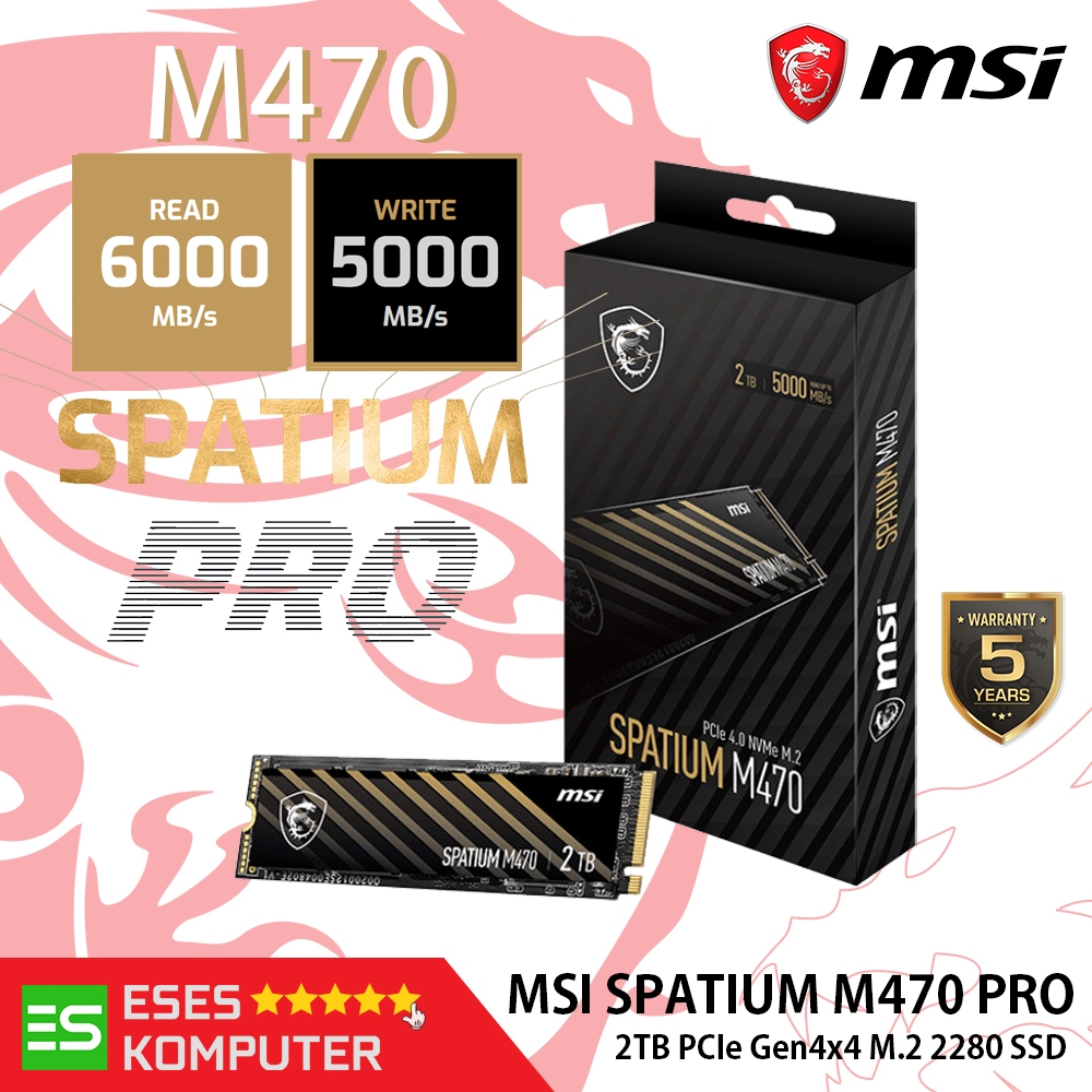 Jual SSD MSI SPATIUM M470 PRO 2TB PCIe 4.0 Gen4x4 NVMe M.2 2280 | Shopee Indonesia