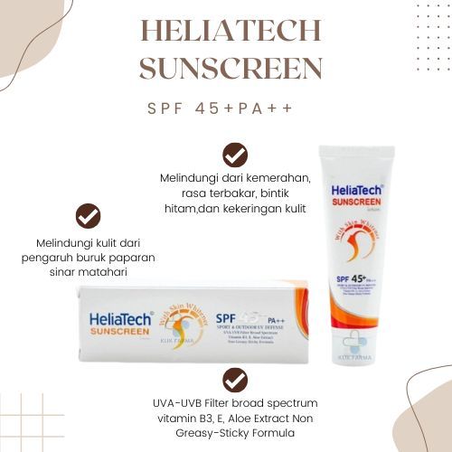 Jual Heliatech Sunscreen Lotion Spf 45+ | Sport & Outdoor UV Defense ...