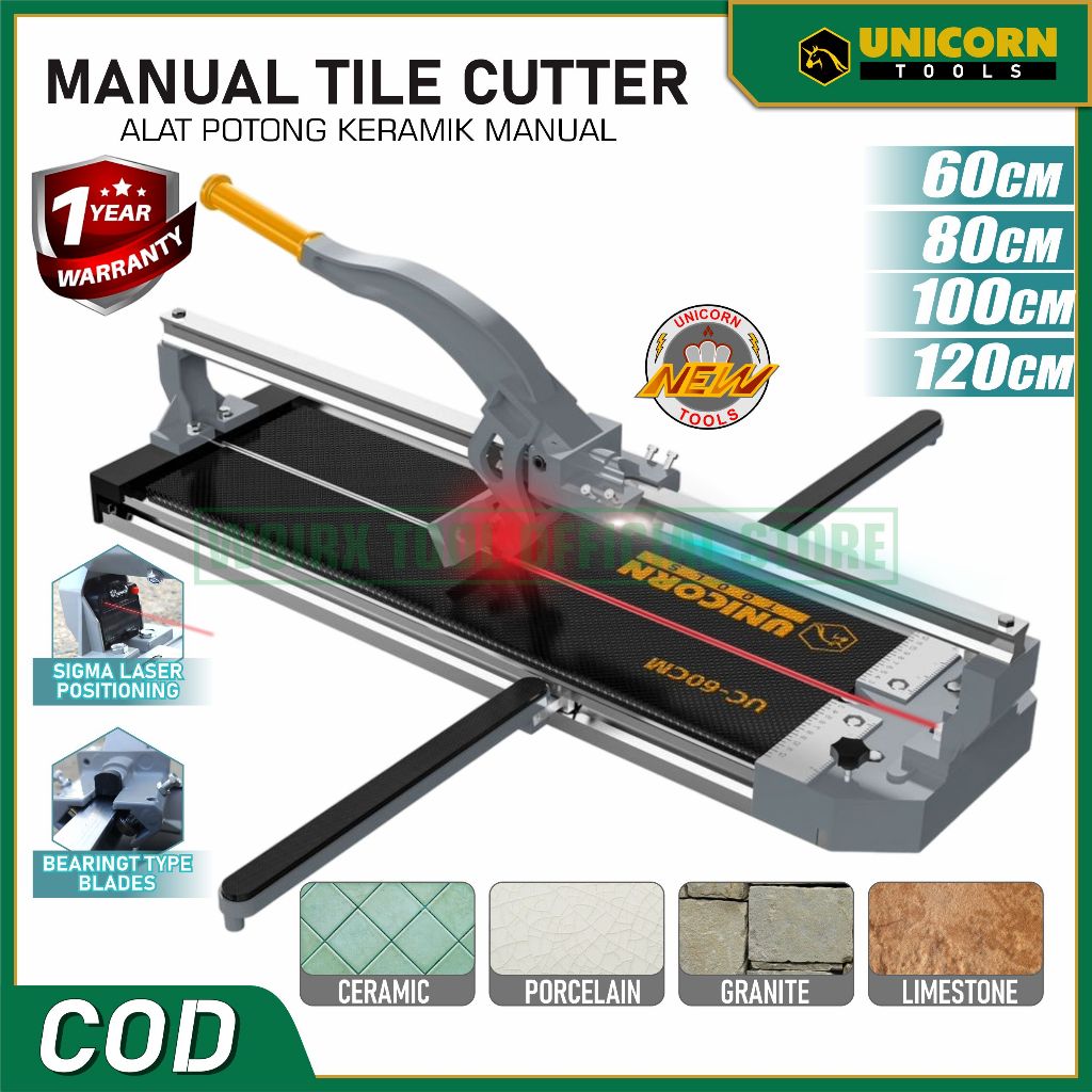Jual UNICORN TOOL Alat Potong Keramik Granit Manual 60cm 80cm 100cm ...