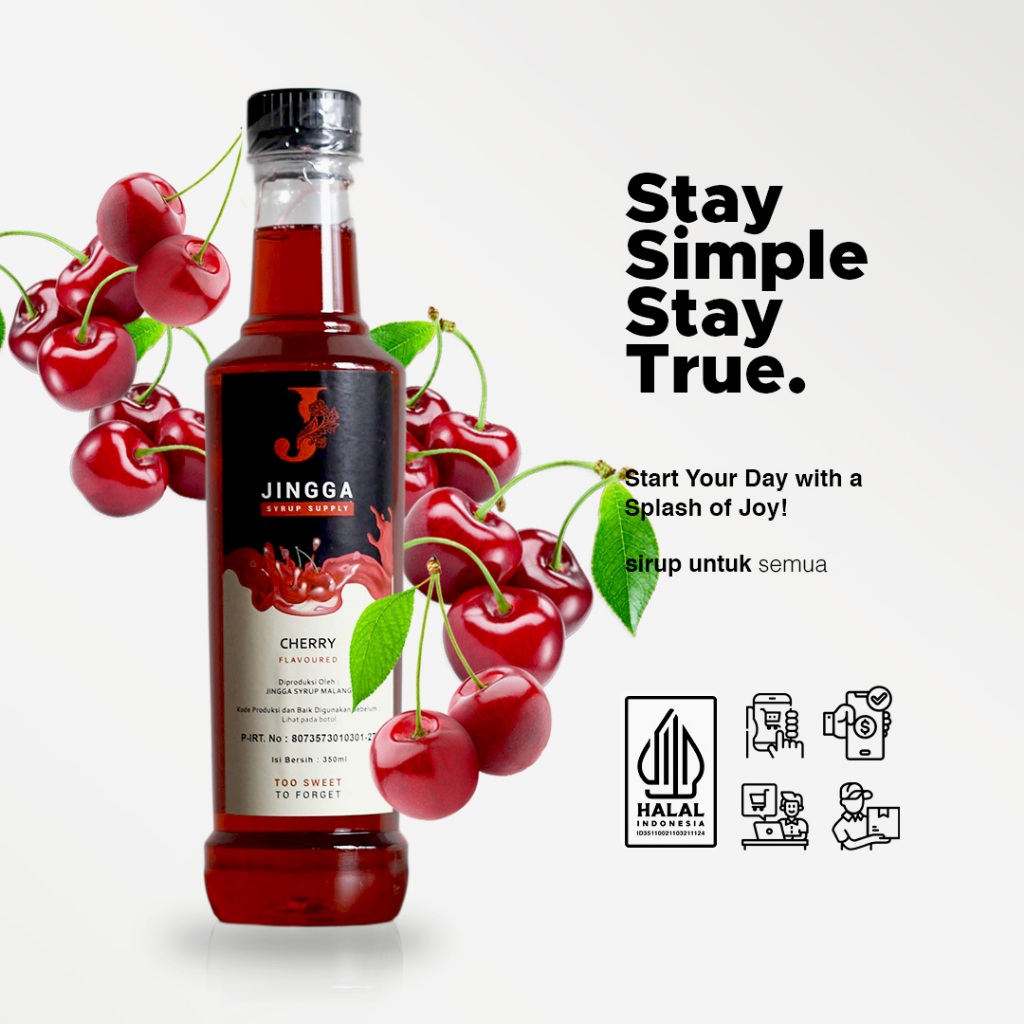 Jual JINGGA Cherry Syrup 350 ml - Sirup Ceri Untuk Coffee Mocktail ...