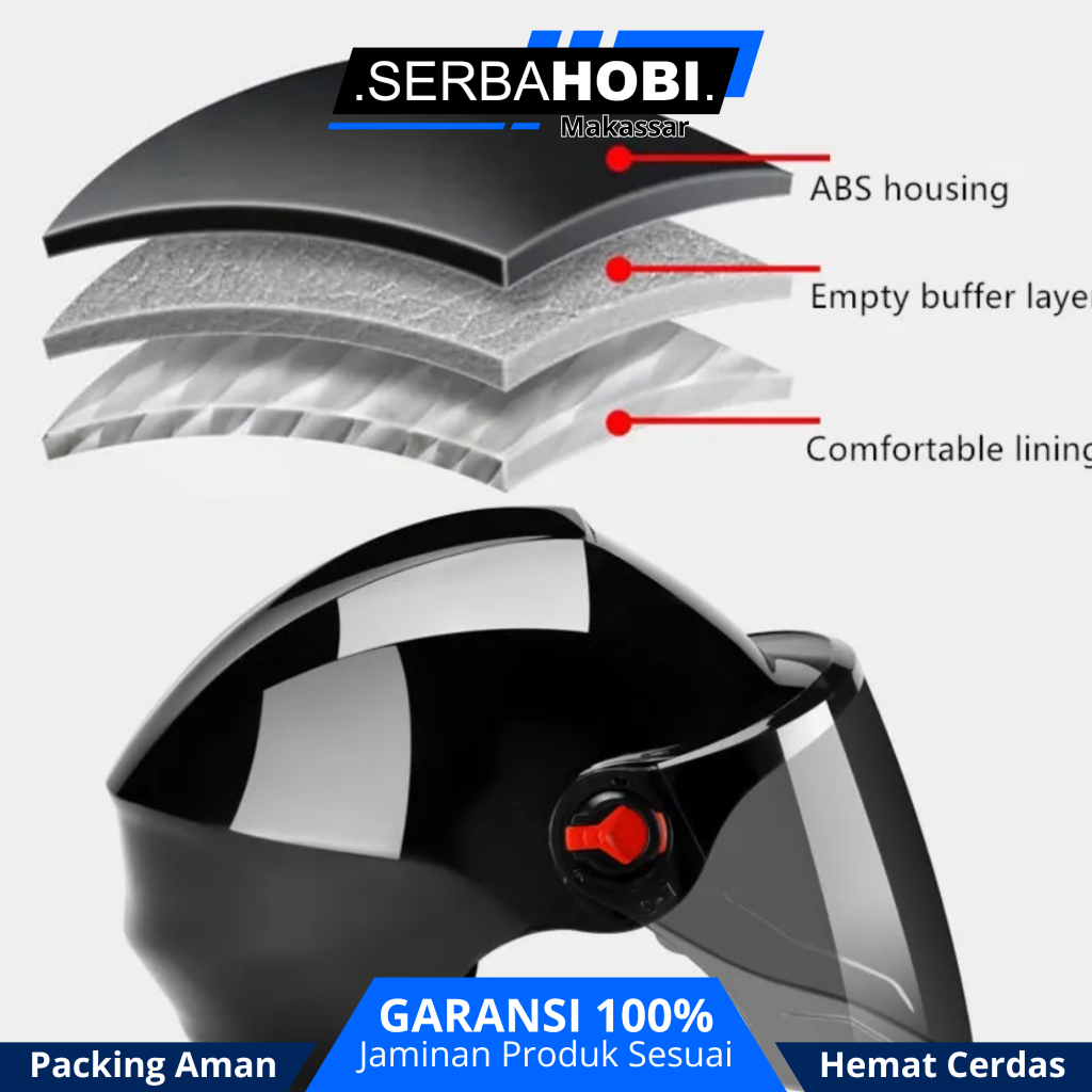 Jual Helm Sepeda Skuter Motor Elektrik Half Face TYM Dengan Kaca ...