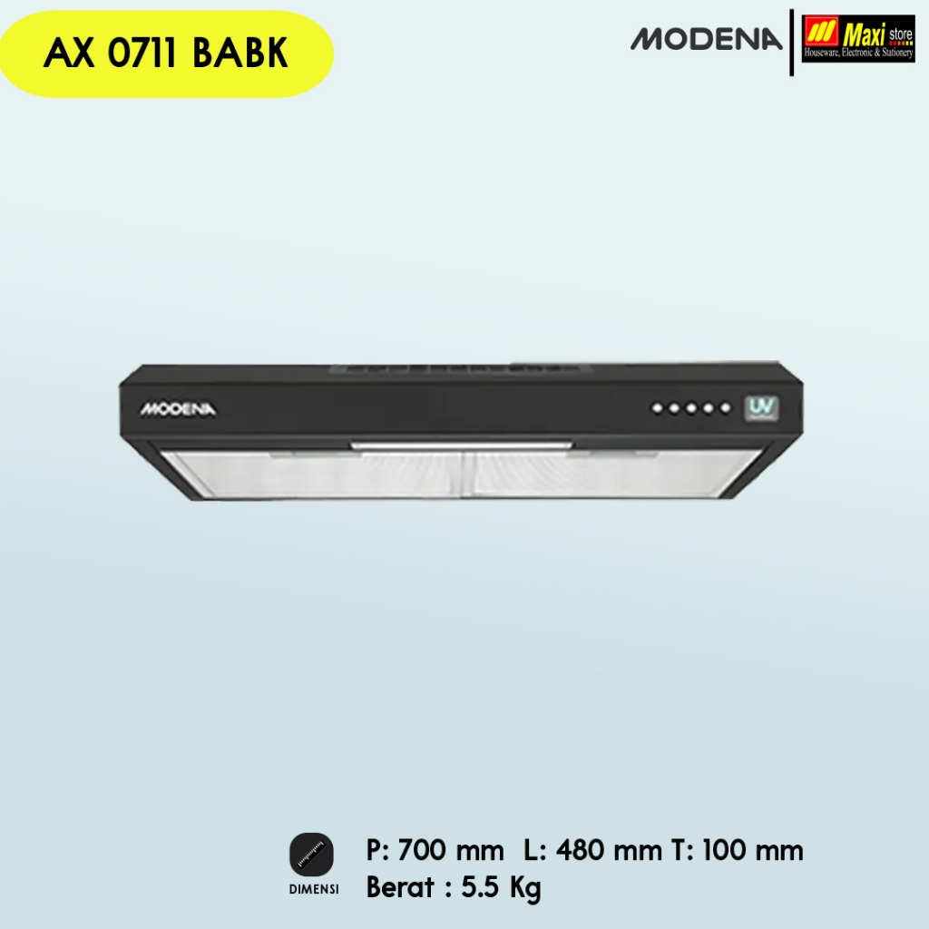 Jual MODENA AX 0711 BABK Purifier Slim Hood 70cm -Garansi Resmi ...