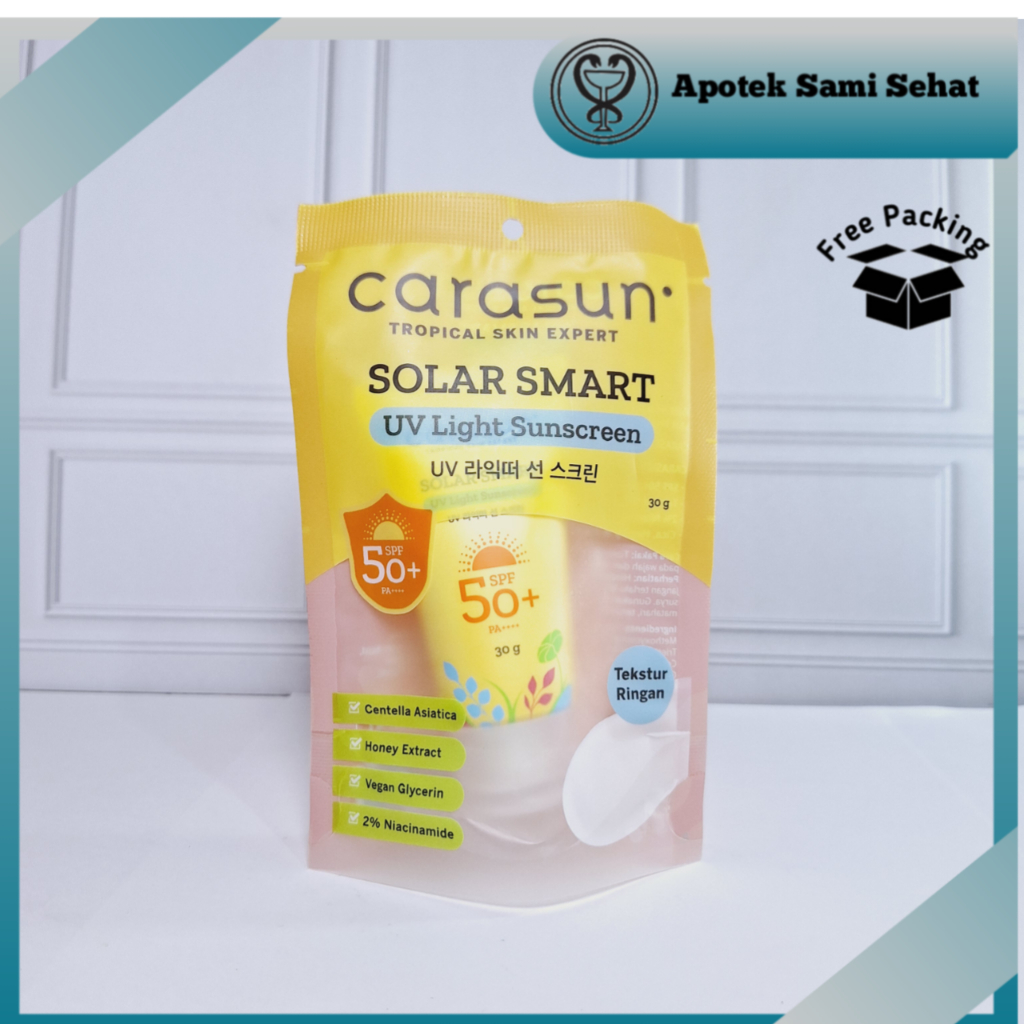 Jual Carasun Solar Smart UV Light Sunscreen Spf 50+ PA++++ 30 gram | Shopee Indonesia