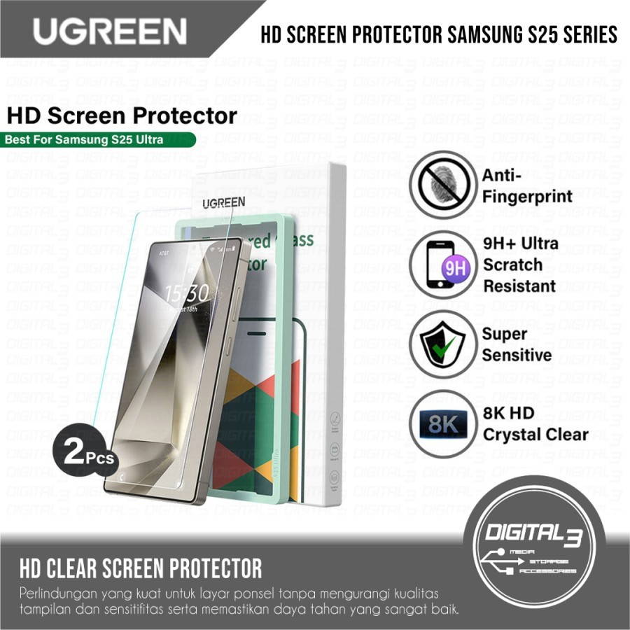 Jual UGREEN HD Clear Screen Guard Protector 2PCS for Samsung S25 / S25 ...