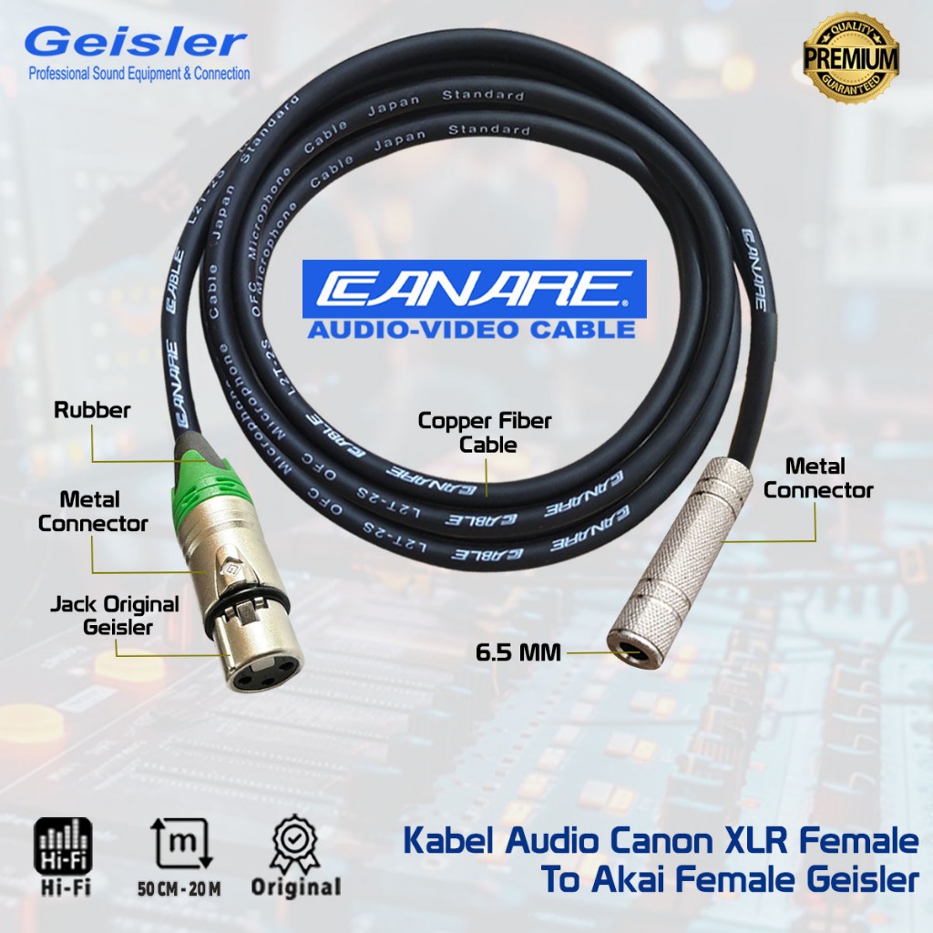 Jual Kabel Audio Profesional Canon XLR Female to Akai Female GEISLER ...