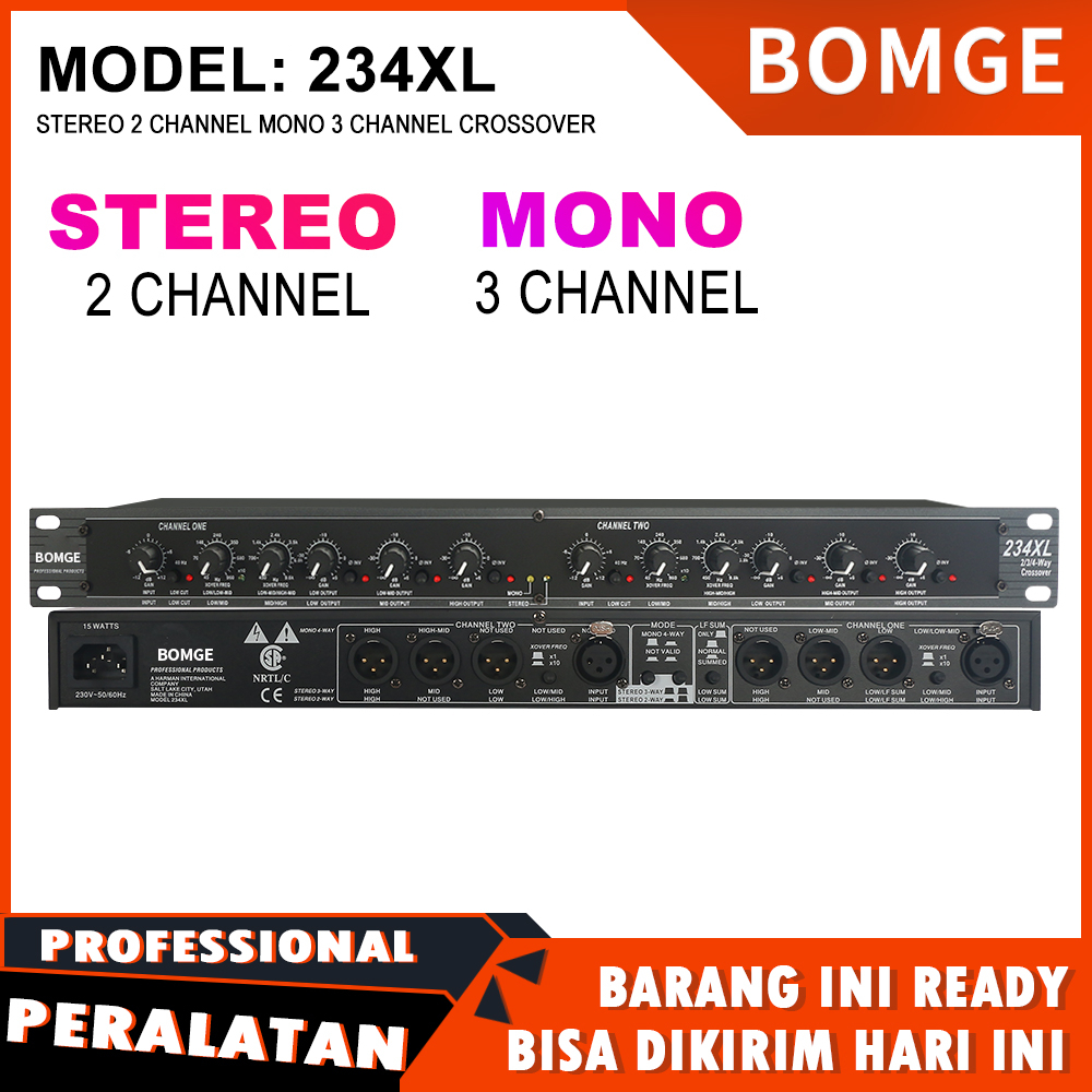 Jual BOMGE DBX 234XL crossover equalizer stereo 2-way, mono 4-way crossover dengan konektor XLR ...