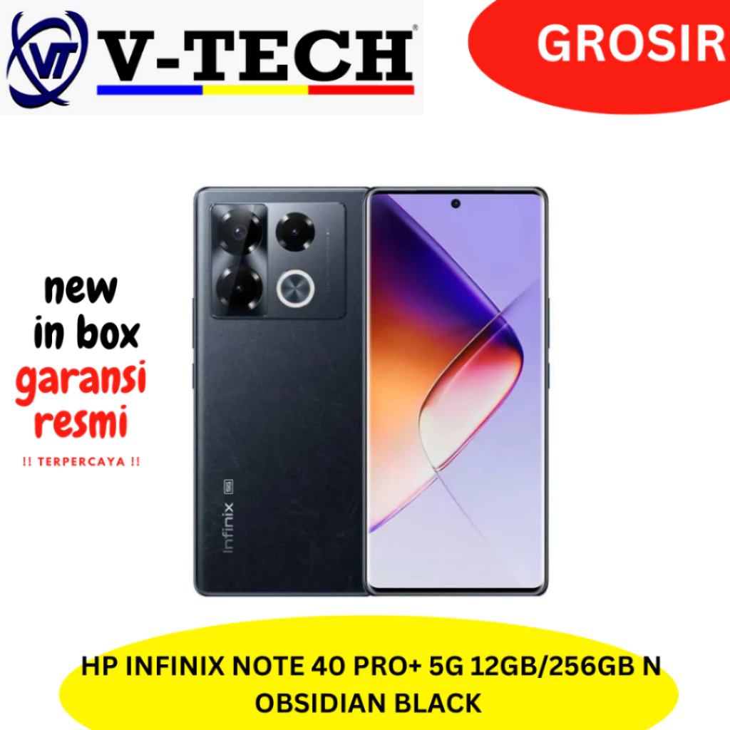 Jual HP INFINIX NOTE 40 PRO+ 5G 12GB/256GB N OBSIDIAN BLACK | Shopee ...