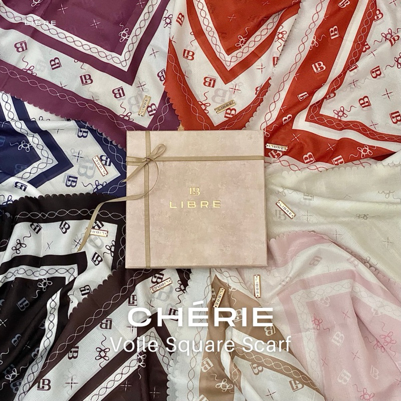 Jual Cherie Voile Square Scarf | Hijab Segi Empat Printed Motif Pattern ...