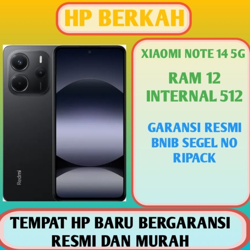 Jual redmi note 14 5G 12/512 garansi resmi baru | Shopee Indonesia