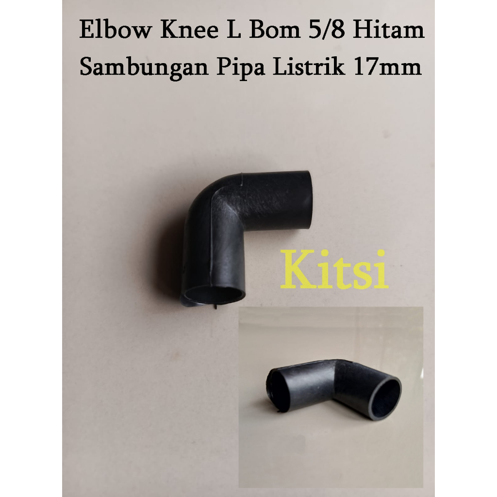 Jual Elbow Pipa Listrik 17 mm Knee L Bow 5/8 Hitam Sambungan Pipa ...