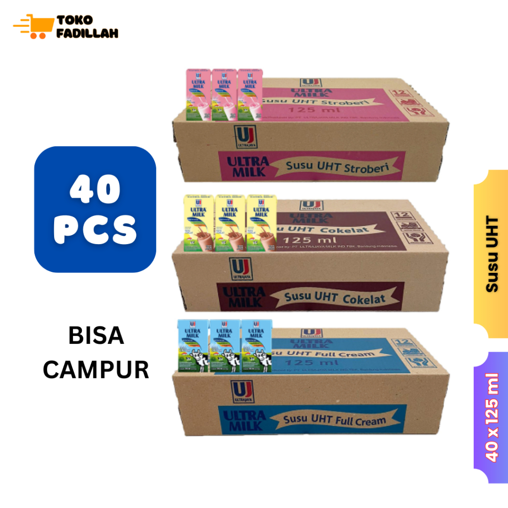 Jual Ultra Milk Susu UHT 125ml 1 Dus isi 40 pcs - Cokelat / Strawberry / Full Cream | Shopee ...