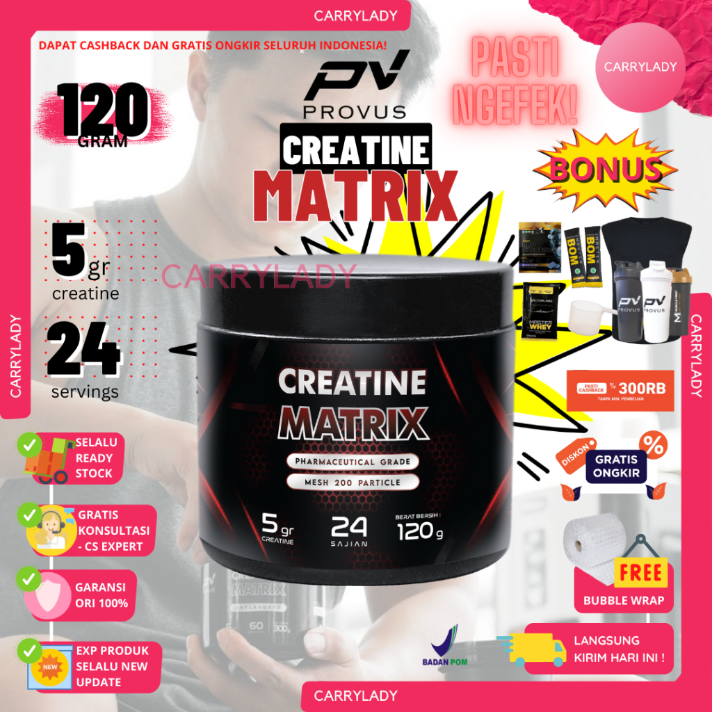 Jual PROVUS CREATINE MATRIX 120 / 300 GRAM 24 / 60 SERVING UNFLAVORED ...