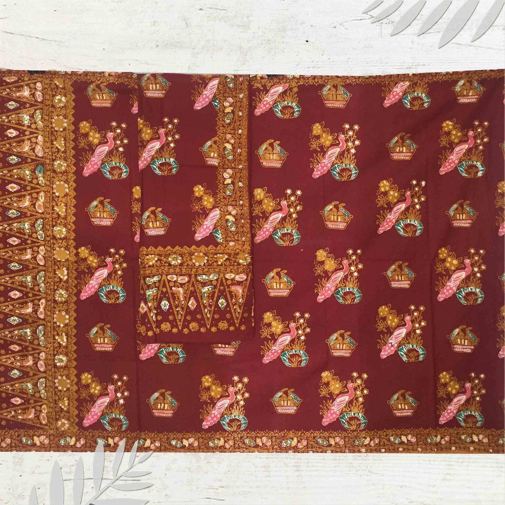Jual Batik jambi motif burung kuwau merah | kain dan sledang (Panjang ...