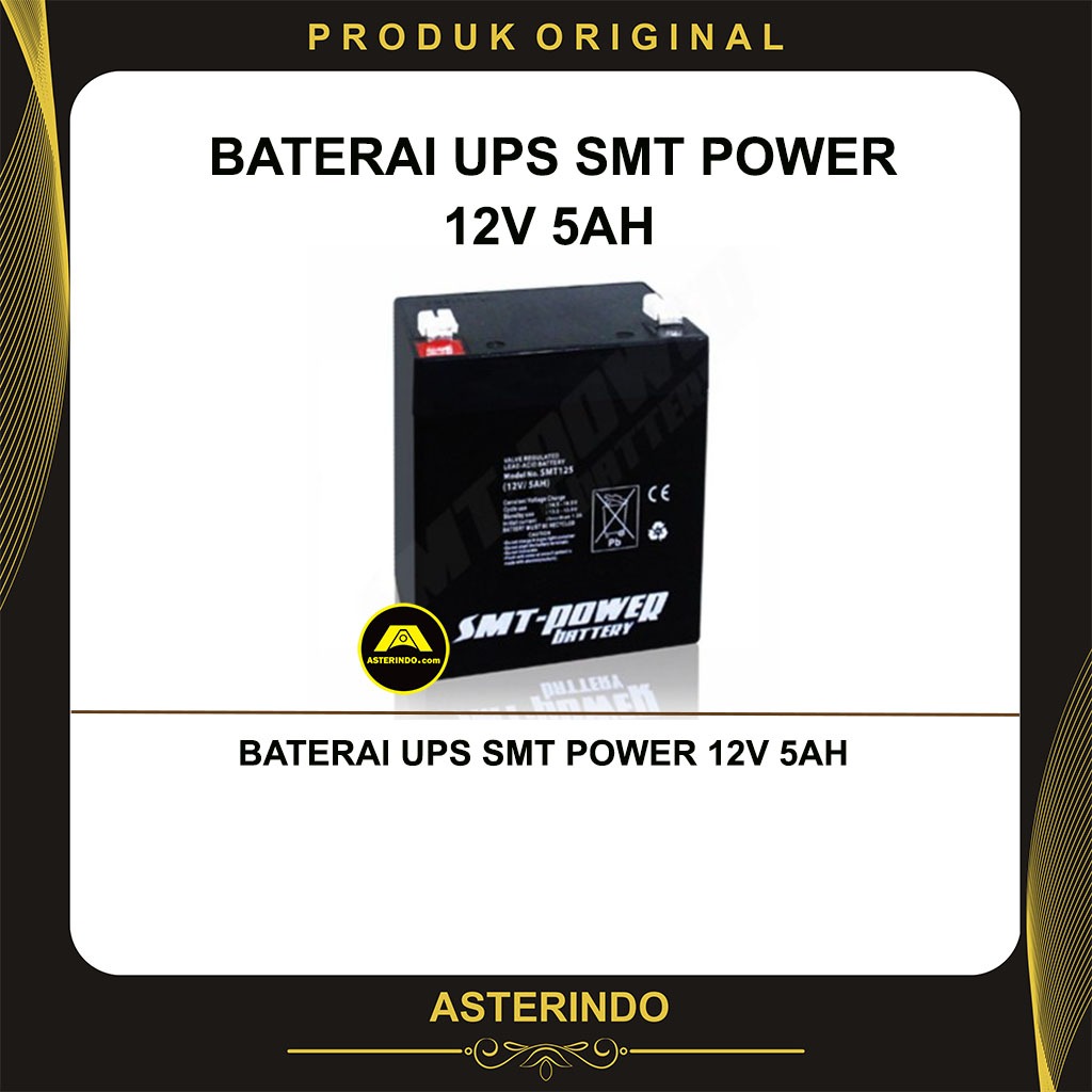 Jual Baterai UPS SMT Power 12V 5AH Original Battery Aki Kering 12 Volt ...