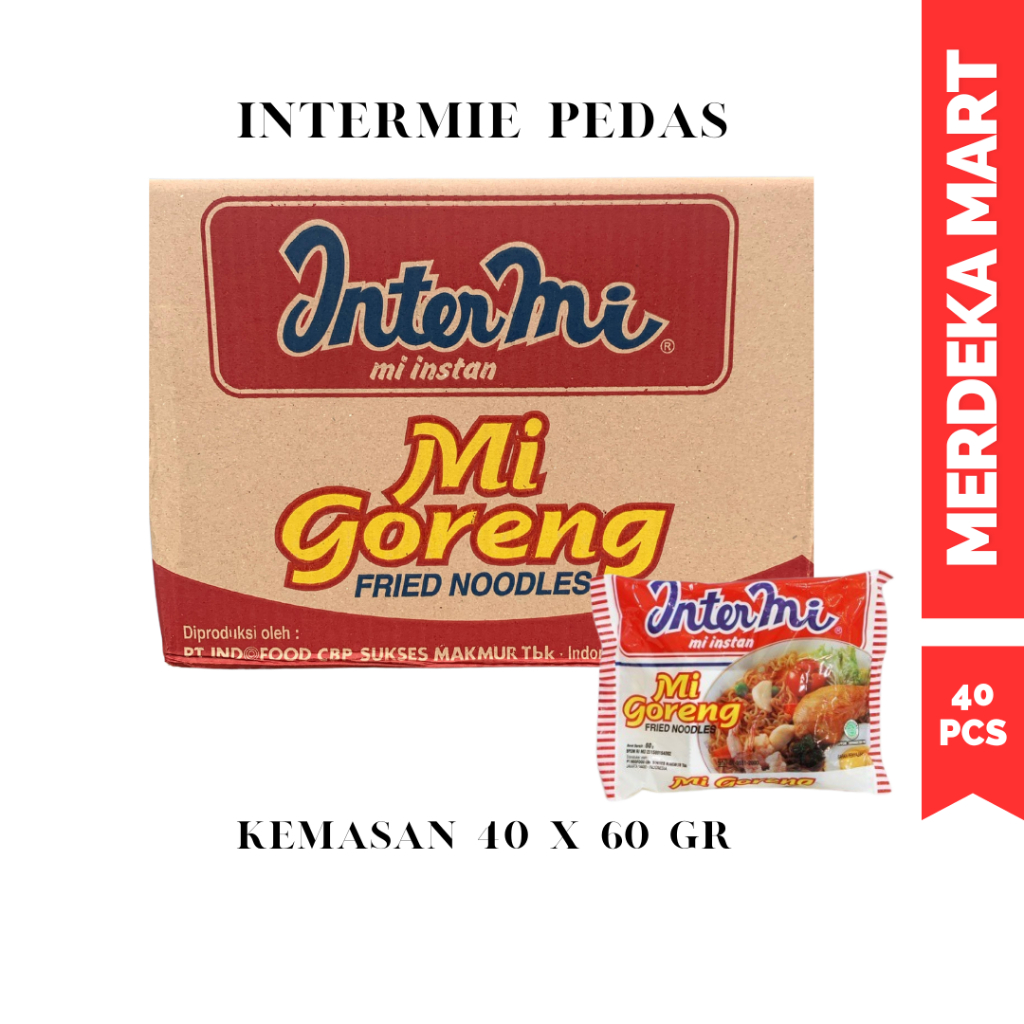 Jual (1 DUS) MIE INTERMIE GORENG ORI PEDAS MIX ISI 40 PCS Instan ...