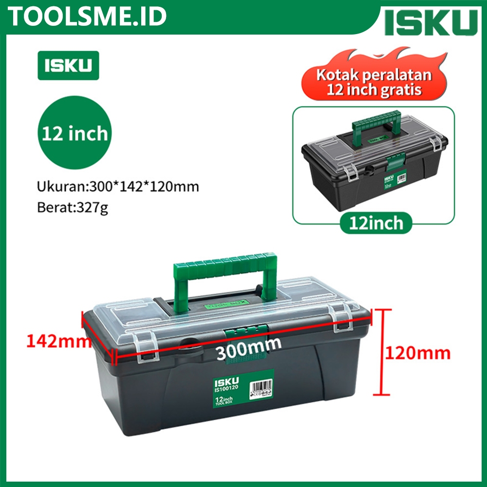 Jual ISKU Toolbox Mini 12 inch Kotak perkakas Bahan Plastik 30*14*12CM ...