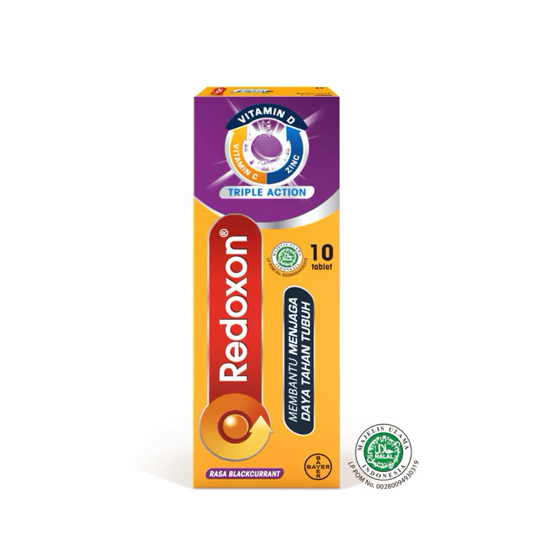 Jual Redoxon Double Action Blackcurrant Effervescent Tube isi 10 Tablet ...