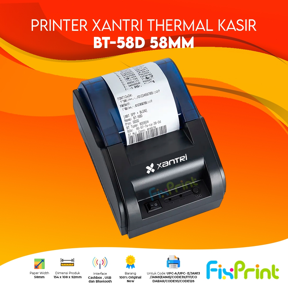 Jual Printer Thermal Kasir Iware C58-BT XP58IIZ BT 58D Xantri Bluetooth ...