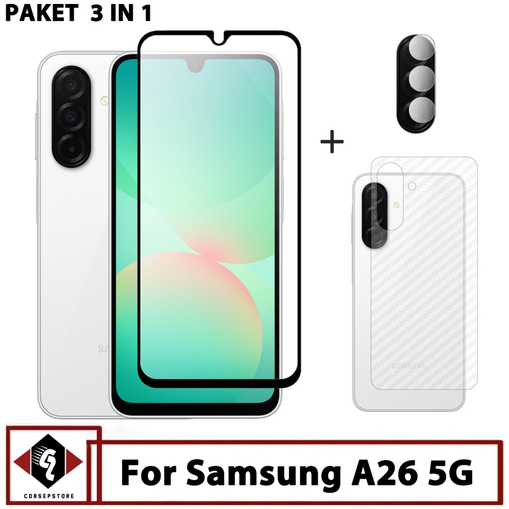 Jual Paket 3 IN 1 Tempered Glass Layar Samsung A26 5G Free Lensa Camera ...