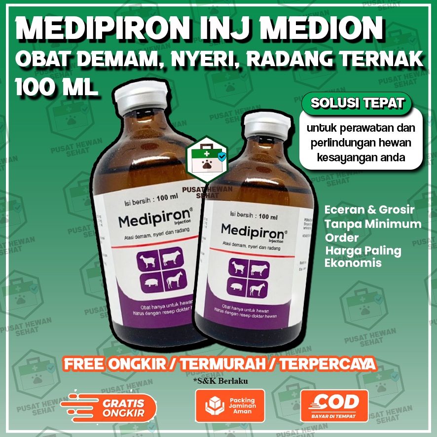 Jual MEDIPIRON INJ MEDION - Obat Demam, Nyeri, Radang Sapi, Kambing ...