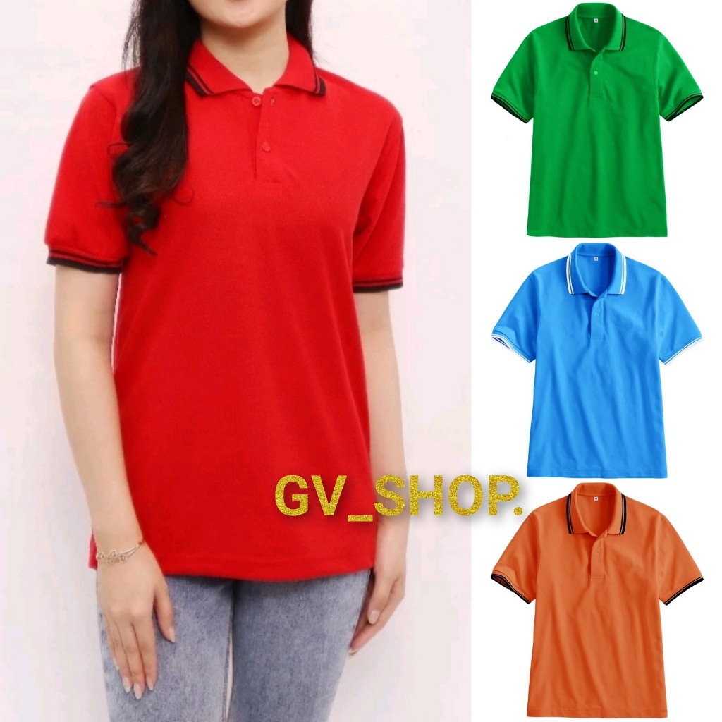Jual Baju Kaos Polo Wanita Lengan Pendek Ukuran M-L-XL-XXL|Kaos Polos Wanita|Kaos Seragam/Polo ...