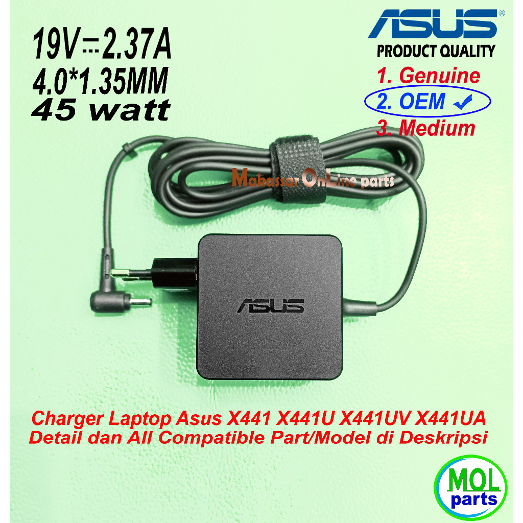 Jual Adaptor Charger Laptop Asus X441 X441U X441UV X441UA 19V-2.37A OEM ...