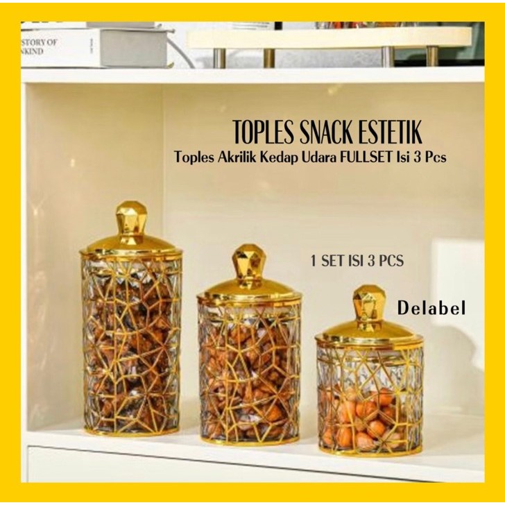 Jual Toples Snack Emas Mewah Aesthetic Set / Tempat Penyimpanan Dapur ...