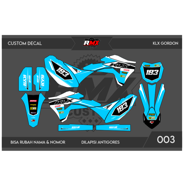 Jual DECAL GORDON FULLBODY (003) DEKAL STIKER KLX 150 GORDON 2016 2017 ...