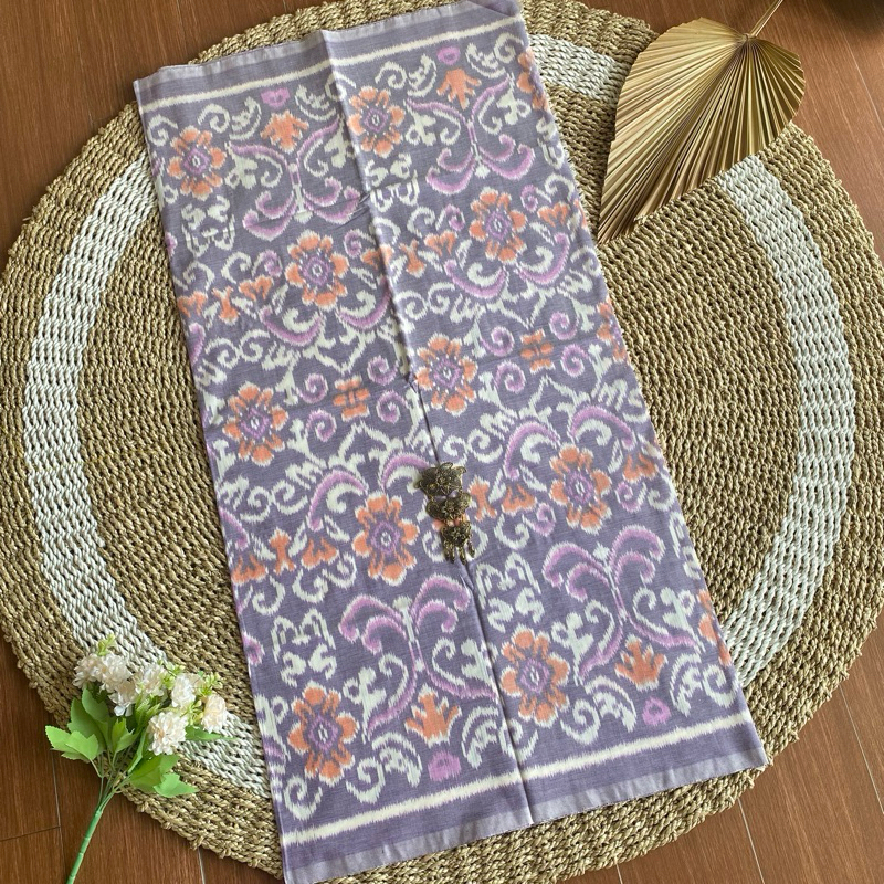 Jual KAIN TENUN ENDEK KHAS BALI MOTIF PATRA ABU SOFT GRINGSING | Shopee ...