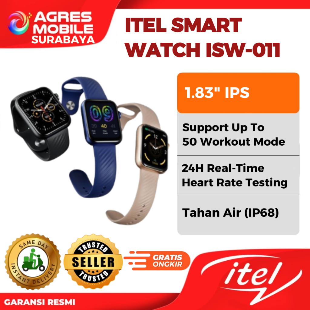 Jual ITEL Smart Watch ISW-011 Tahan Air | 200mAH Mode Siaga 15Hari ...