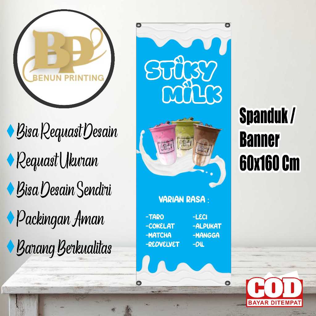Jual Spanduk Banner 60x160 Stiky Milk Biru Muda Bisa Request Desain.jpg ...
