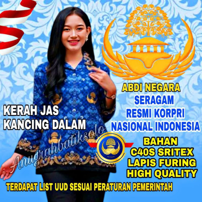 Jual Baju korpri resmi 2025 Motif terbaru / Kemeja kerja Wanita dan pria lengan panjang Bahan ...