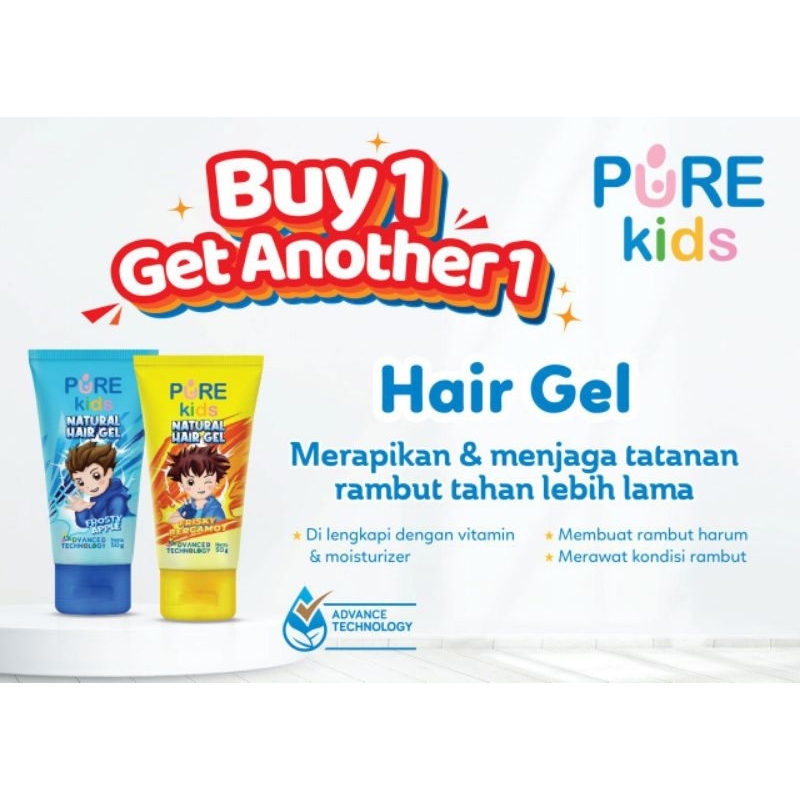 Jual Pure Kids Natural Hair Gel Frosty apple & Frisky Bergamot Gel ...
