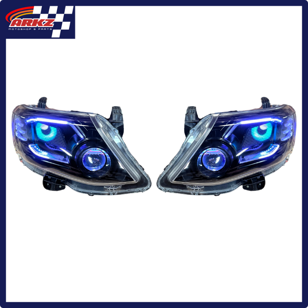 Jual Custom Headlamp Fortuner VNT Projie Biled Pro7 Aes Orios RGB ...