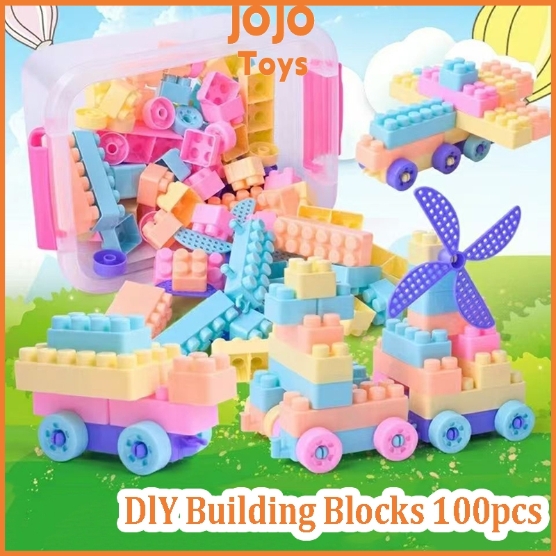 Jual JOJO Blok Bangunan Anak 100 PCS Mainan Edukasi Anak Bongkar Pasang ...
