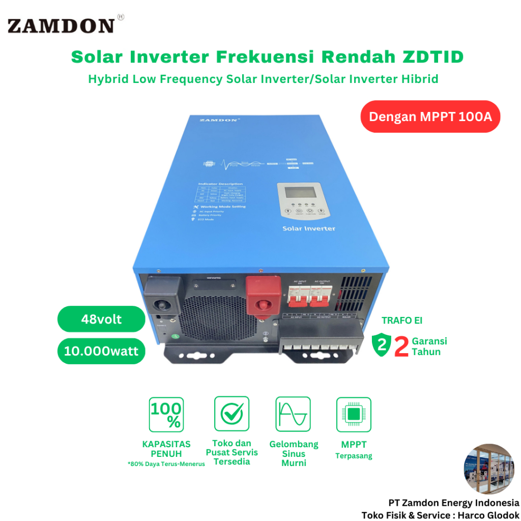 Jual Zamdon Frekuensi Rendah 10KW/12.5KVA 48V Off grid hybrid inverter ...