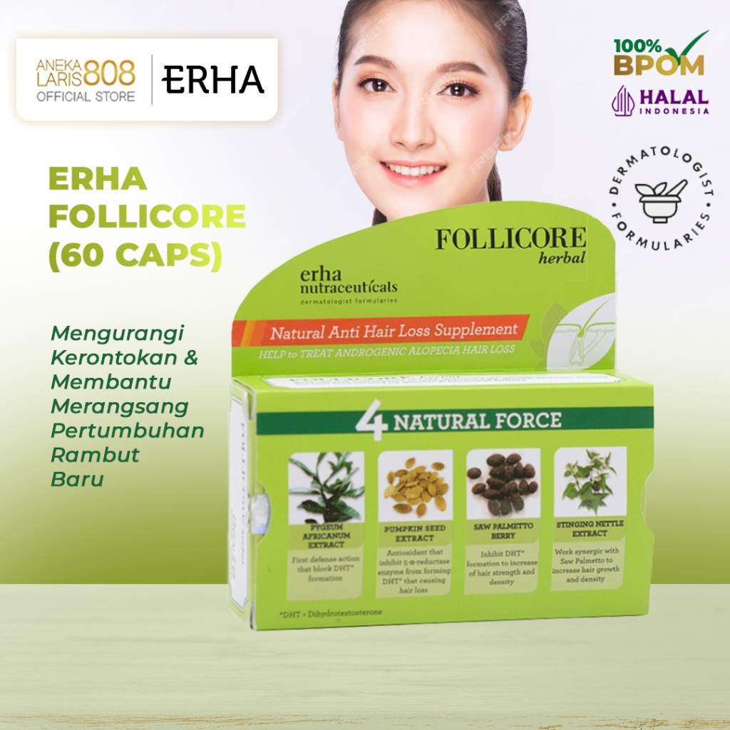 Jual ERHA Follicore Herbal 60caps - Suplemen Kesehatan Rambut Pumpkin ...