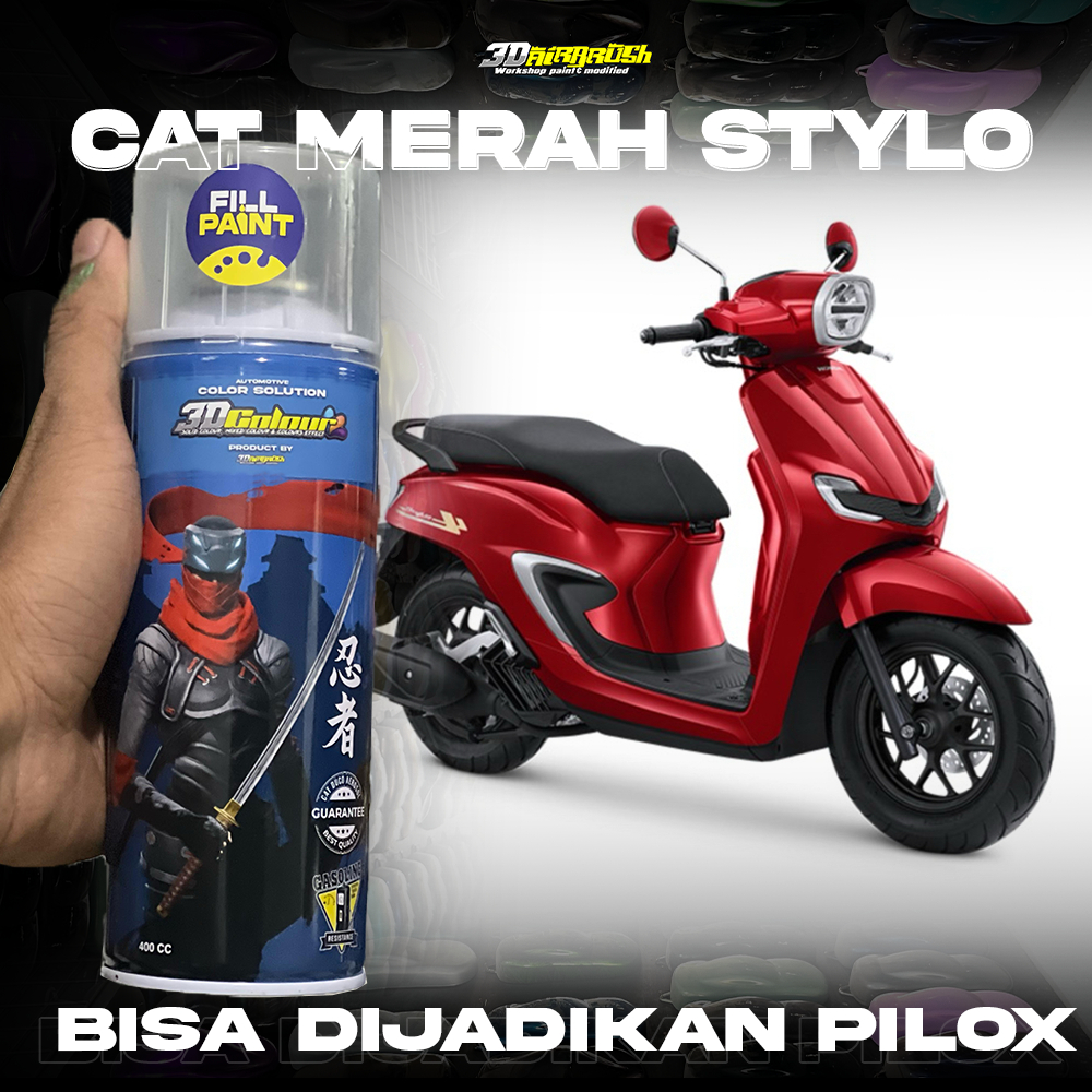 Jual ( BISA DIJADIKAN PILOX ) CAT WARNA MERAH ORIGINAL HONDA STYLO ...