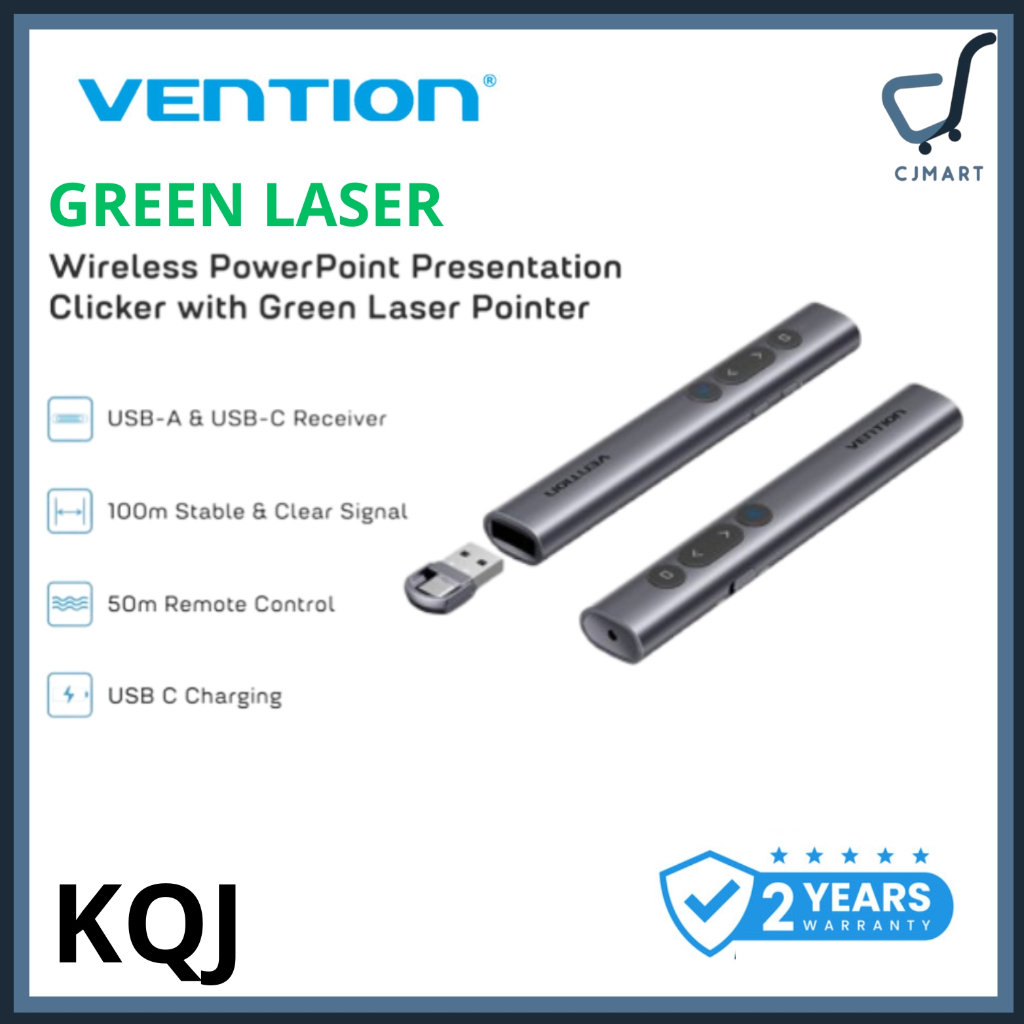 Jual Vention Wireless PowerPoint Presentation Green Laser Pointer 2 ...