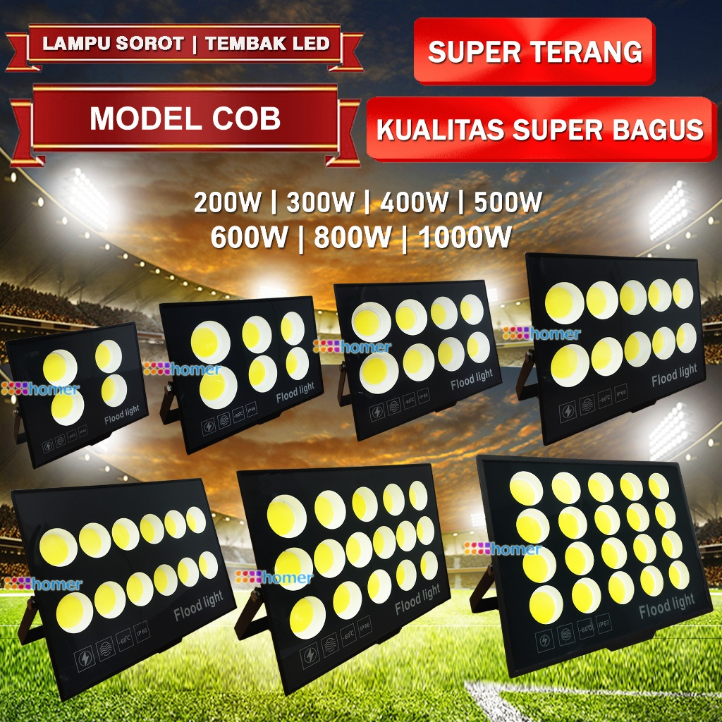 Jual Lampu LED Sorot Tembak Flood Light COB SUPER TERANG KUALITAS SUPER BAGUS IP66 IP67 200watt ...