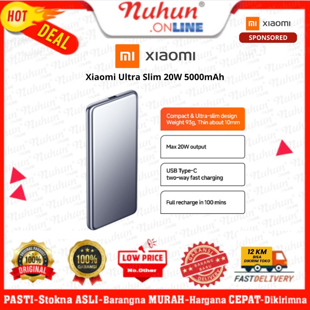 Jual Xiaomi Ultra Slim Power Bank 20W 5000mAh | Compact & Ultra-slim ...