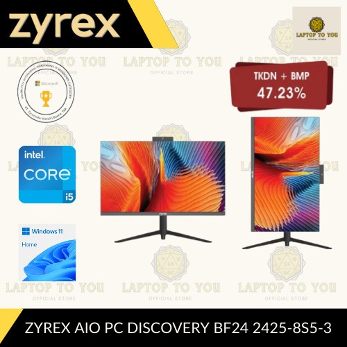 Jual ALL IN ONE PC ZYREX DISCOVERY BF24 2425-8S5-3 Intel Core i5-12400 ...