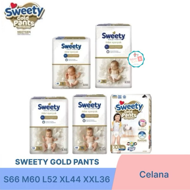 Jual SWEETY GOLD PANTS CELANA S 66 M 60 L 52 XL 44 XXL 36 | S66 M60 L52 XL44 XXL36 | Shopee ...