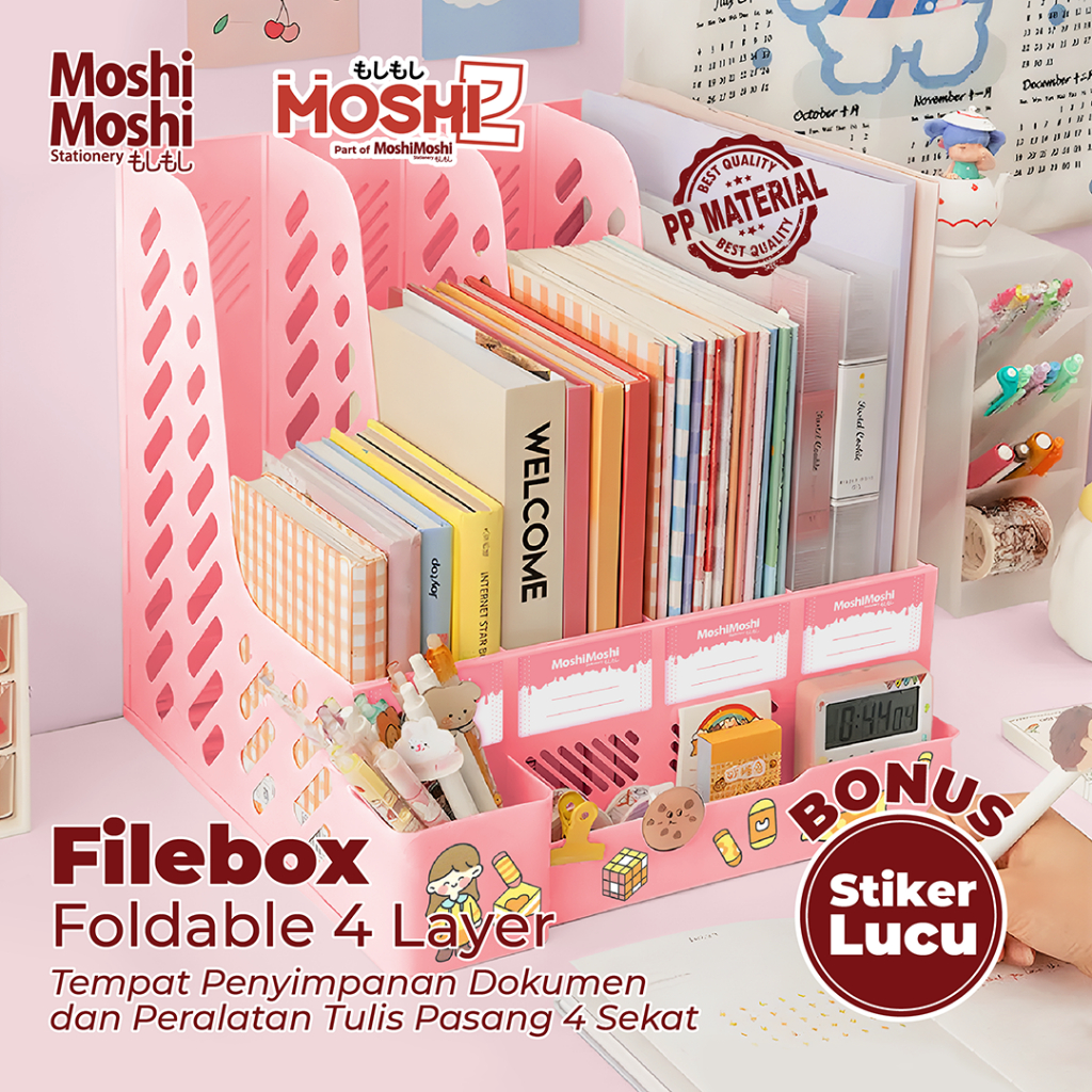 Jual File Box Foldable 4 Layer Organizer Book Storage Tempat ...